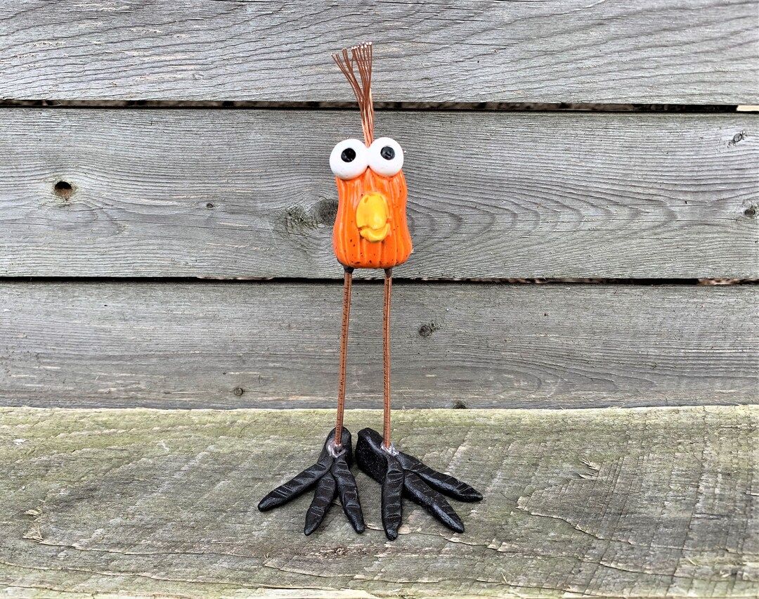 Ceramic Bird, Small Bird, Handmade Bird, Orange Bird, Bird - Etsy