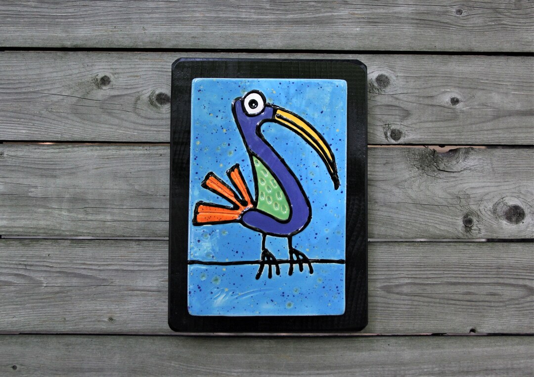 Bird Tile Ceramic Bird Tile Handmade Bird Tile Bird Art - Etsy