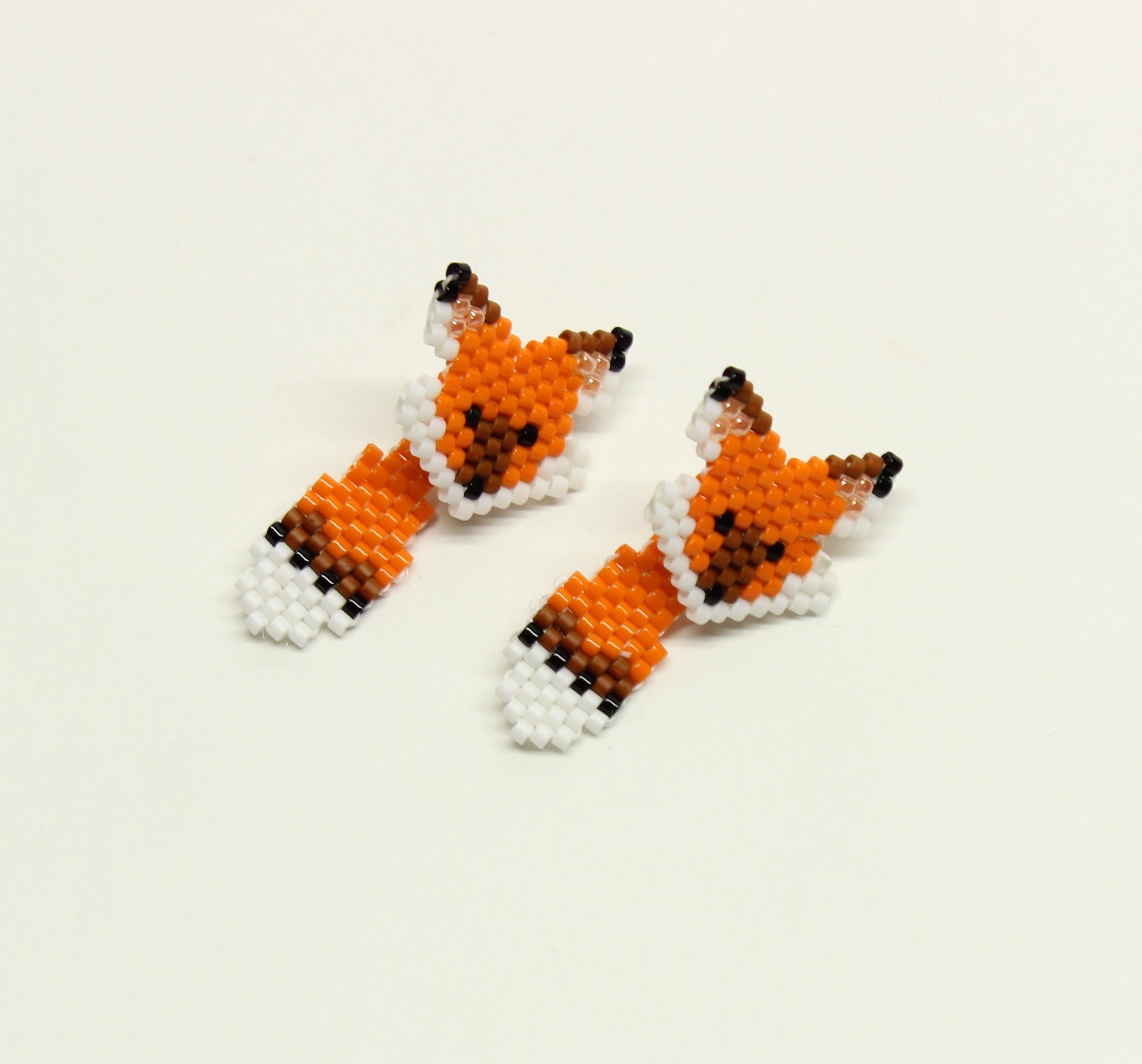 8 Bit Earringsbeaded Earrings Giftfox and Tail - Etsy