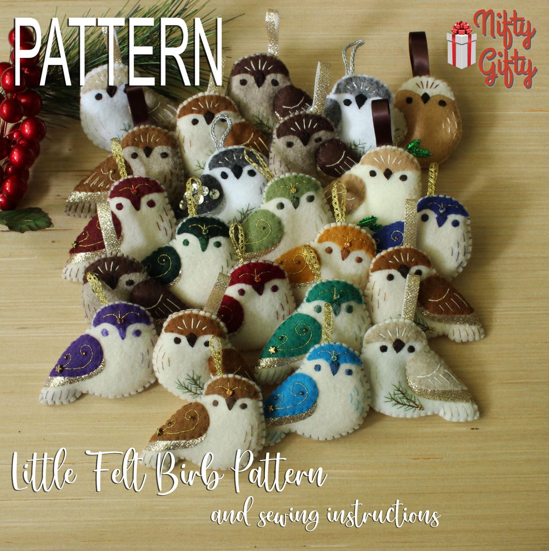 Pattern--little Felt Birb Ornament, Felt Bird Pattern, Sewing ...
