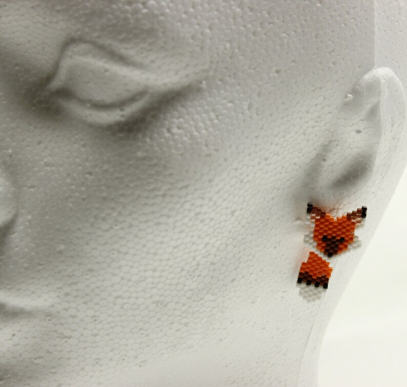 8 Bit Earringsbeaded Earrings Giftfox and Tail - Etsy