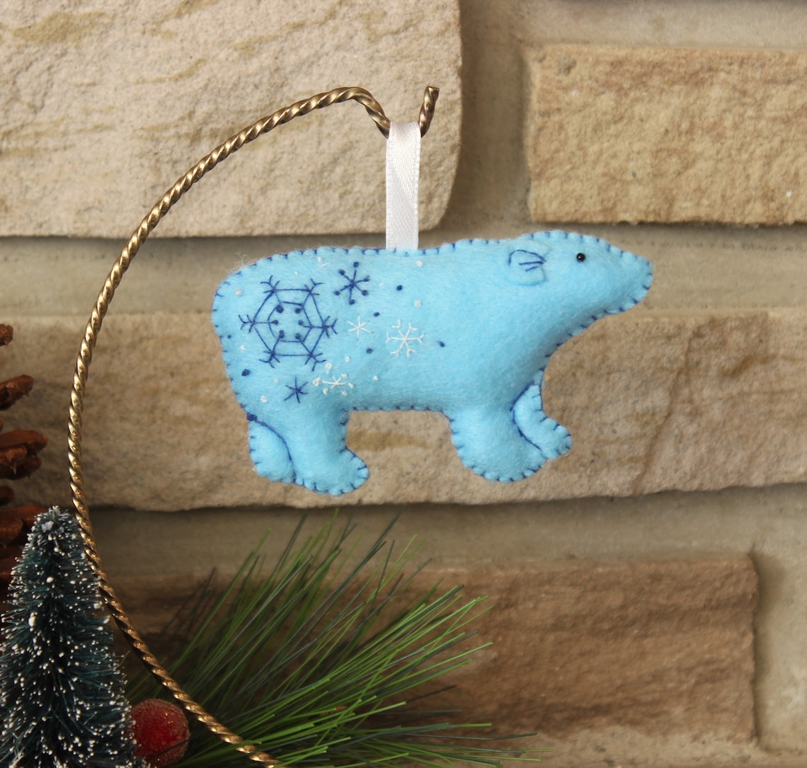 Snowflake Bears Heirloom Felt Ornaments - Etsy