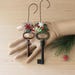 Set of Decorative Keys Christmas Ornaments, Embellished Large Metal ...