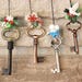 Set of Decorative Keys Christmas Ornaments, Embellished Large Metal ...