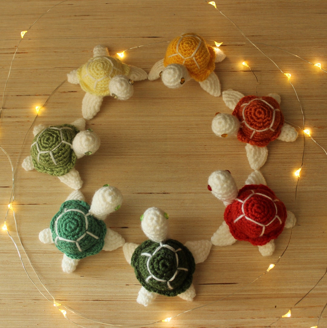 Seven Cute Turtles--turtle Army in Tropical Colours - Etsy