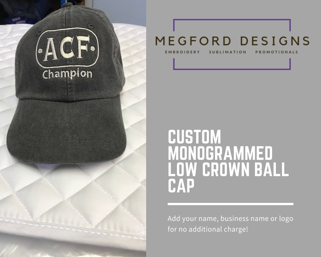 Custom Monogrammed Low Crown Ball Cap - Etsy