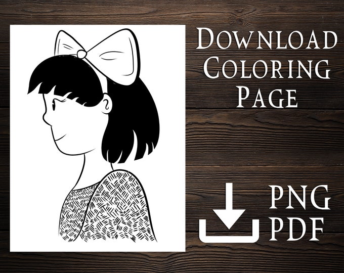 Kiki's Delivery Service Downloadable Coloring Page, Studio Ghibli ...