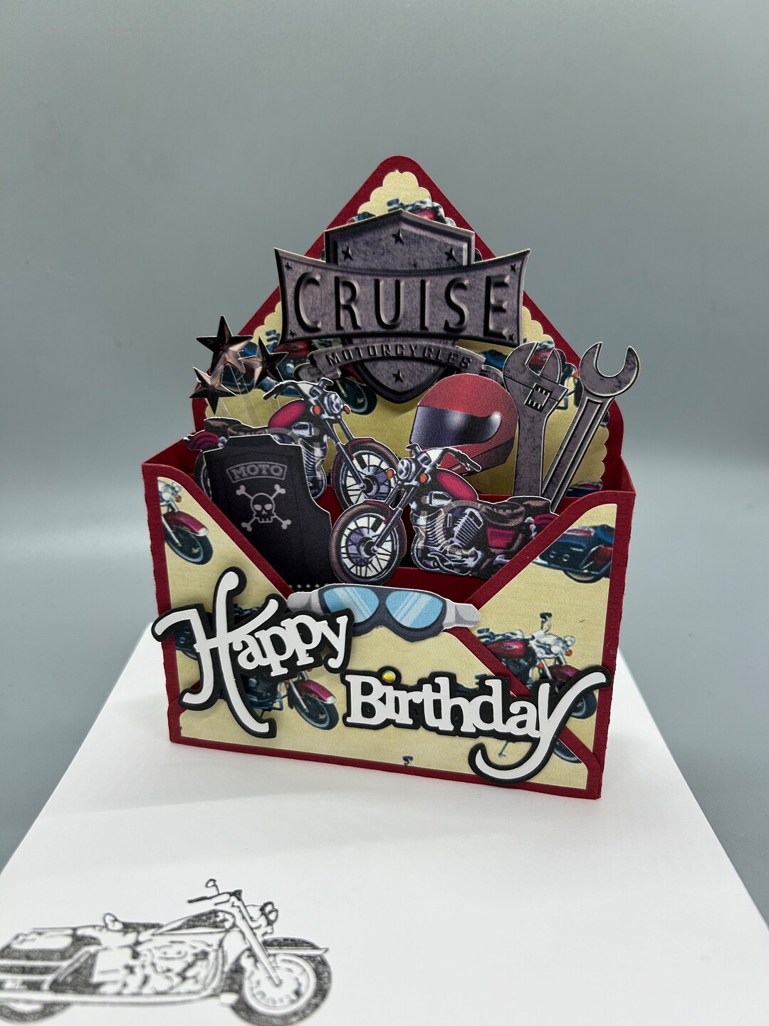 Birthday Card Motorcycle Birthday Popup Card - Etsy