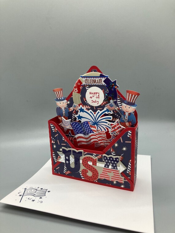 4th of July Card Independence Day Popup Card - Etsy