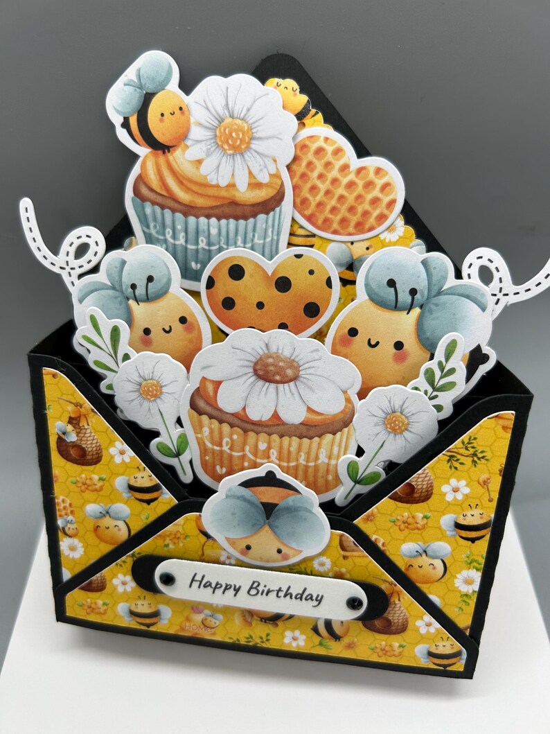 Birthday Card, Bee Birthday Popup Card - Etsy