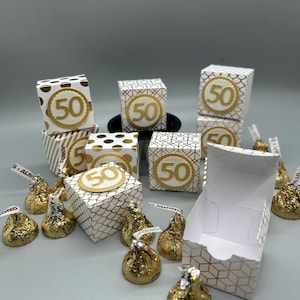 50th Anniversary Mini Favor Boxes: Gold Celebration, Set of 10 - Etsy