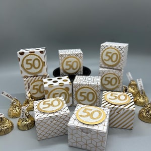 50th Anniversary Mini Favor Boxes: Gold Celebration, Set of 10 - Etsy