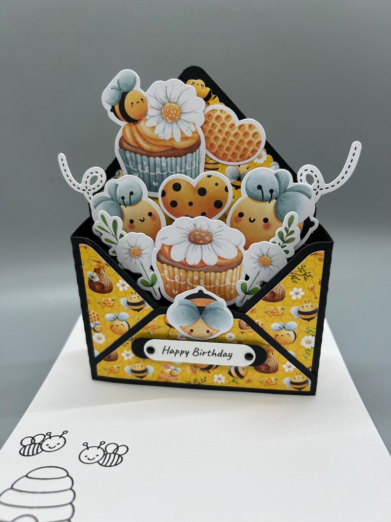 Birthday Card, Bee Birthday Popup Card - Etsy