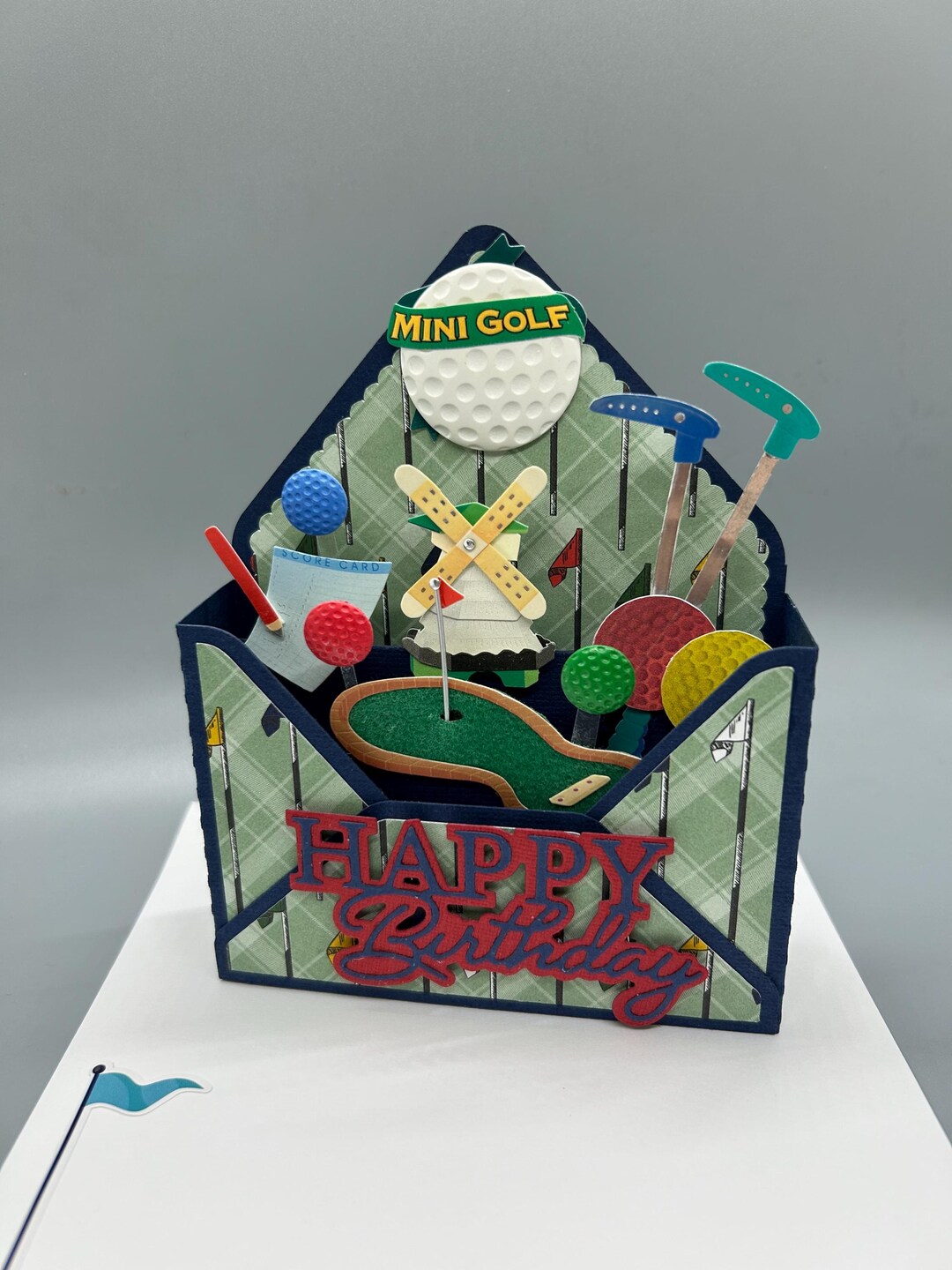 Birthday Card, Mini Golf Birthday Popup Card, Putt-putt Birthday Card ...