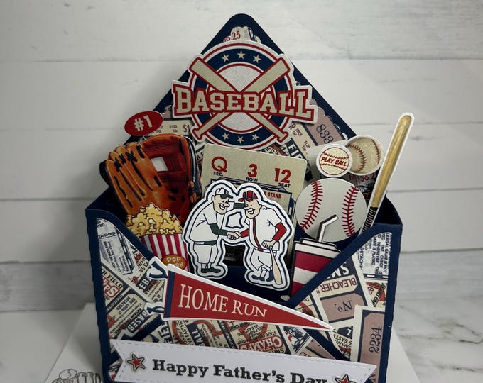 Father’s Day Card, Father’s Day Baseball Popup Card, - Etsy