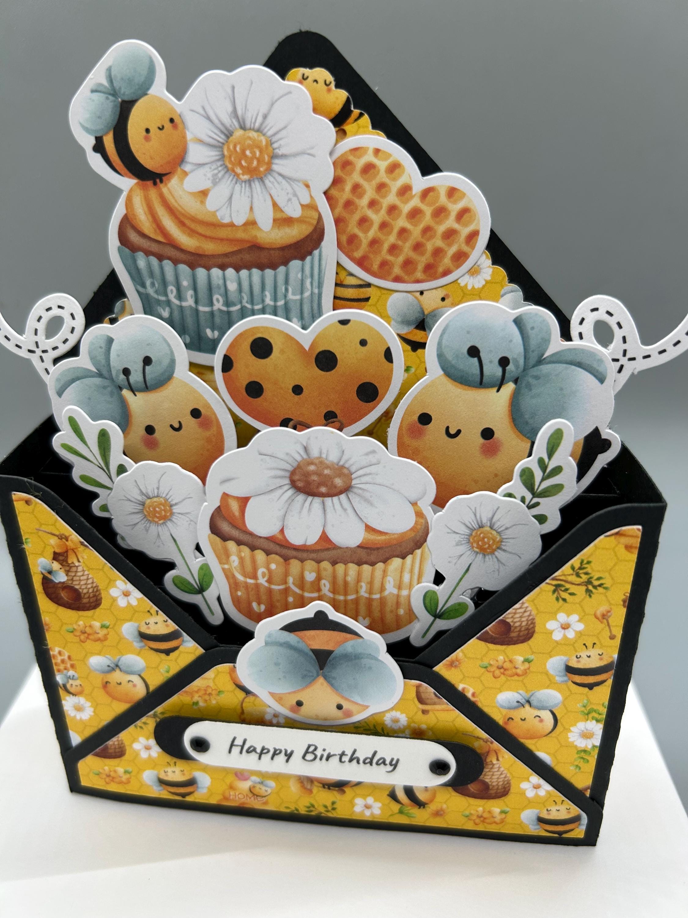 Birthday Card, Bee Birthday Popup Card - Etsy