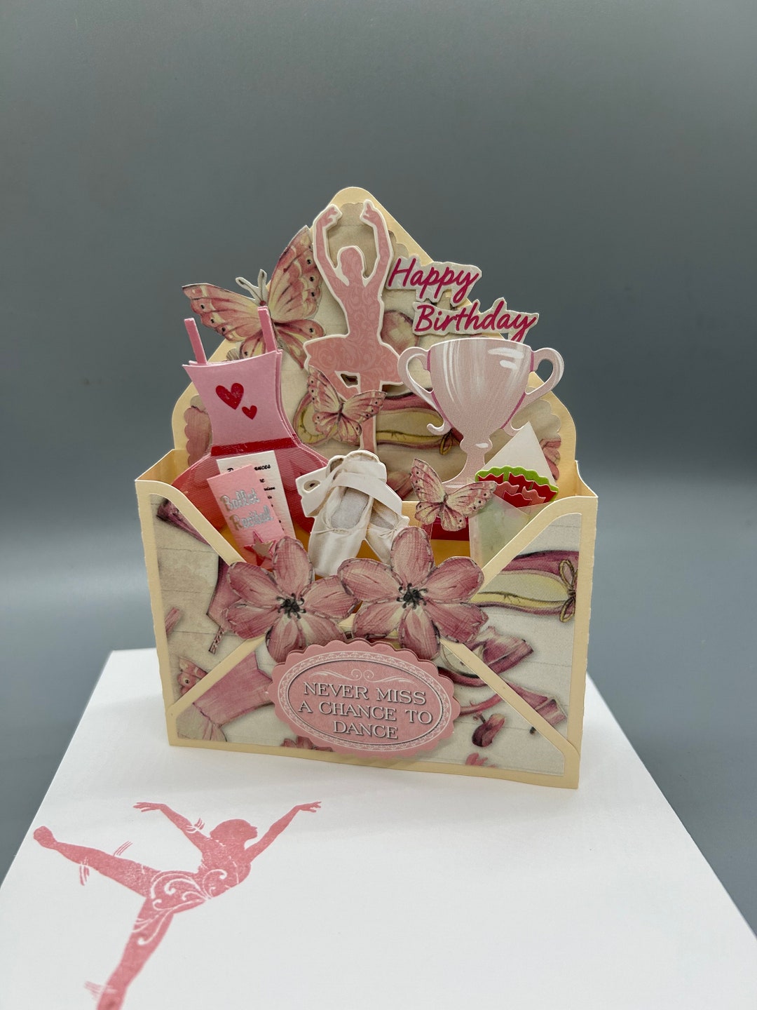 Birthday Card, Ballet Birthday Popup Card, Ballet Envelope Style Card ...
