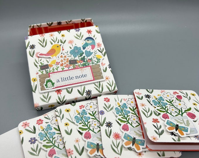 Floral Mini Notecards With Matching Box - Etsy