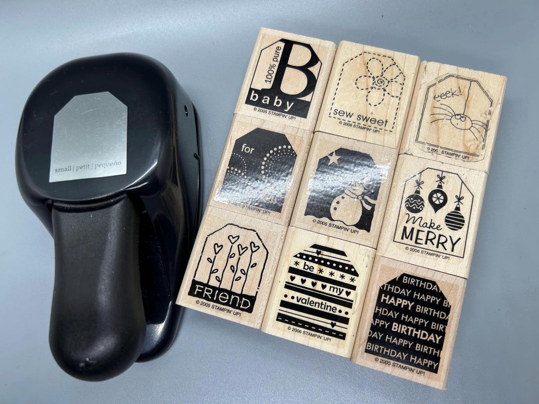 Stampin up Small Tag Punch With Stamps - Etsy