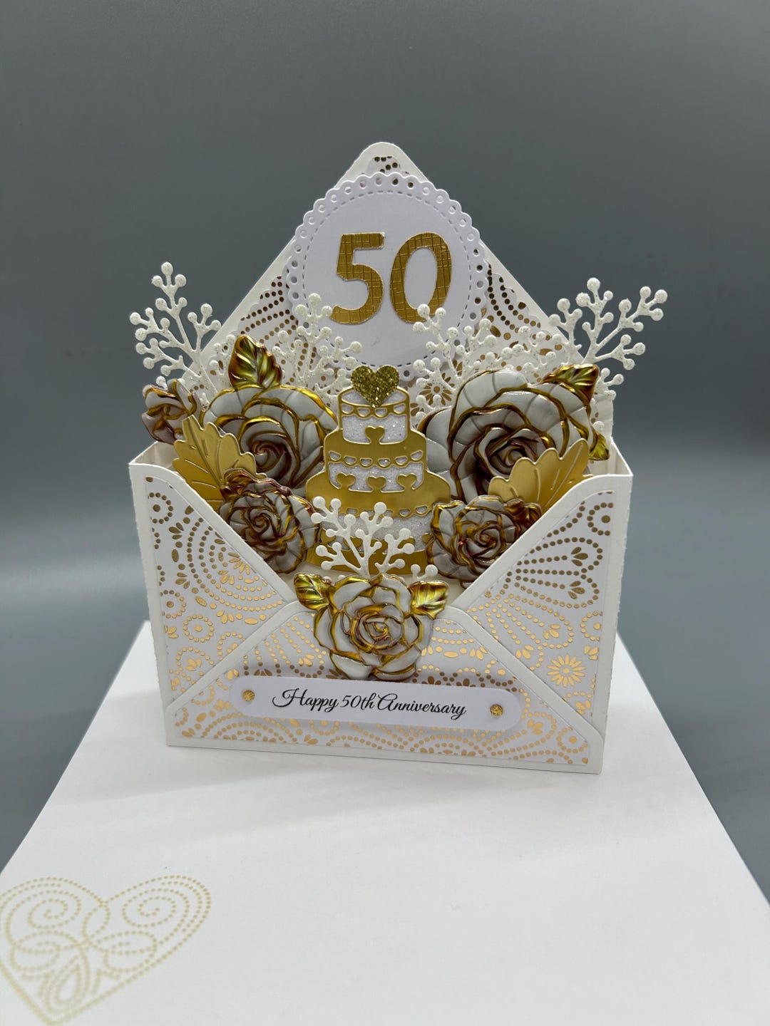 50th Anniversary Card, Golden Anniversary Popup Card - Etsy