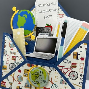 Teacher Appreciation Card, Teacher Popup Card - Etsy