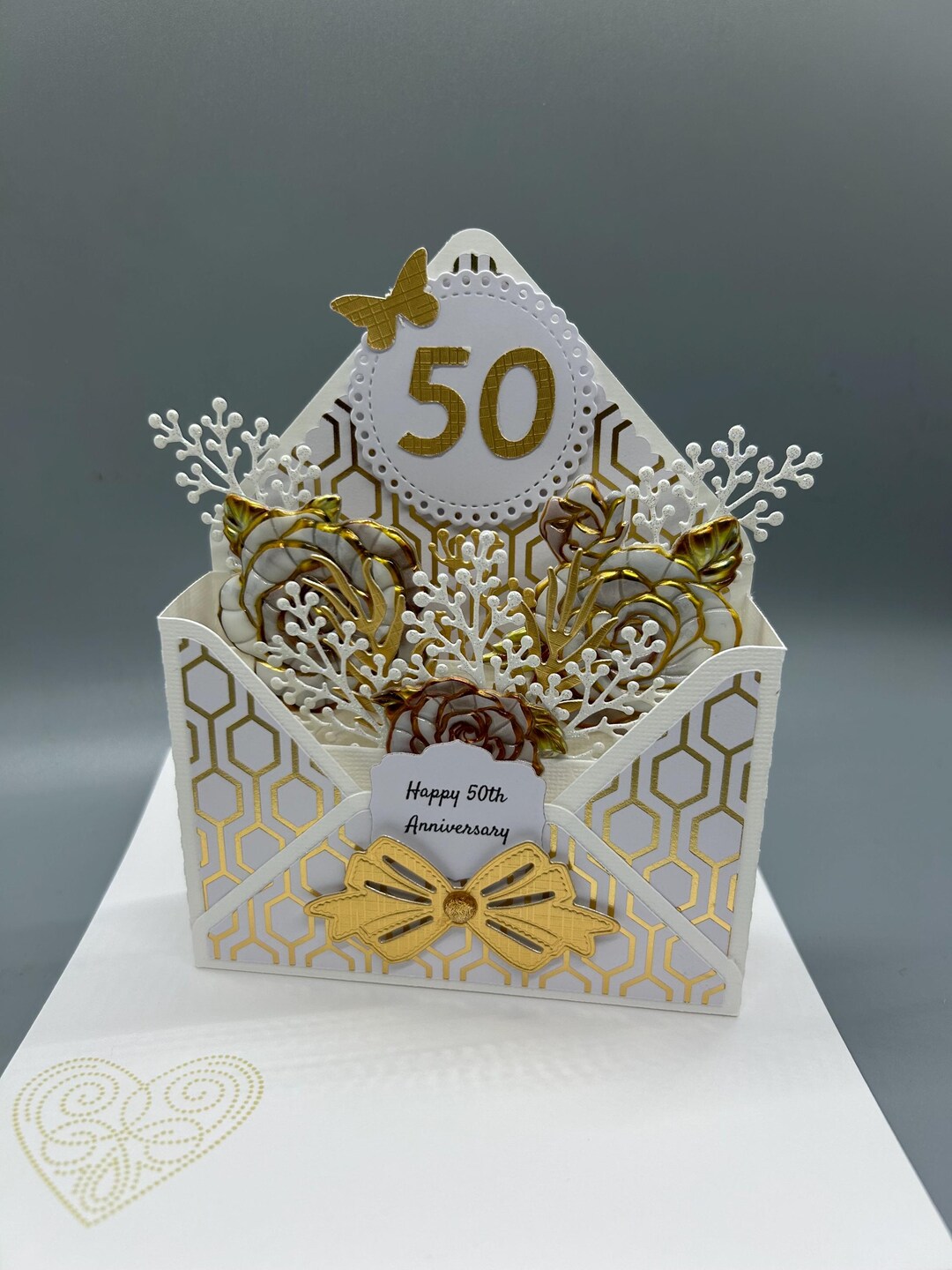 50th Anniversary Card, Golden Anniversary Popup Card - Etsy