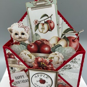 Birthday Card, Apple Birthday Popup Card - Etsy