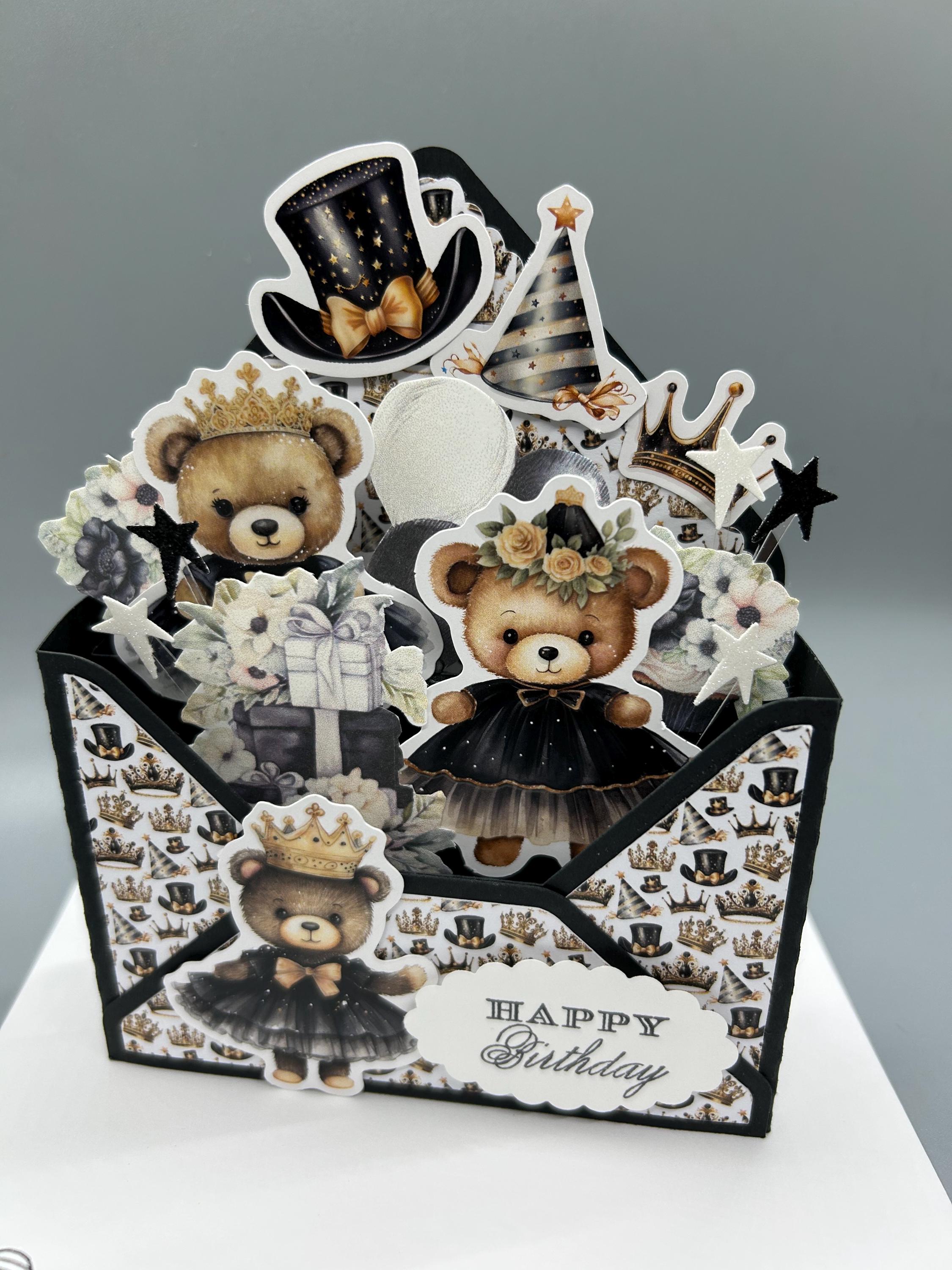Birthday Card, Teddy Bear Birthday Popup Card - Etsy