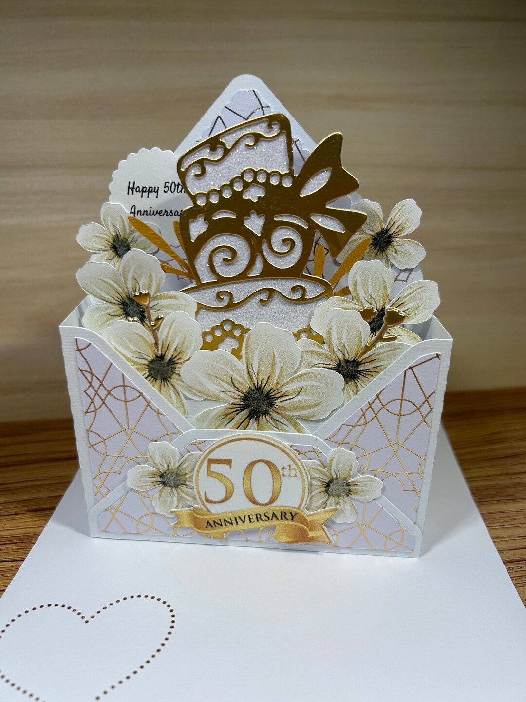 50th Anniversary Card, Golden Anniversary Popup Card - Etsy