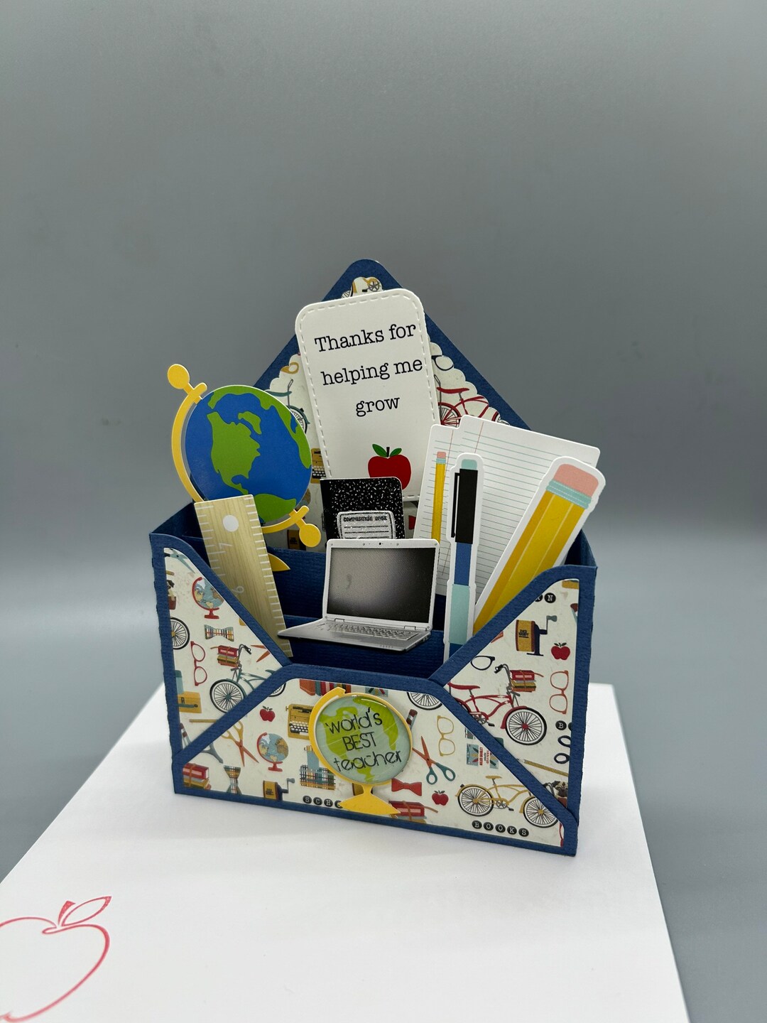 Teacher Appreciation Card, Teacher Popup Card - Etsy