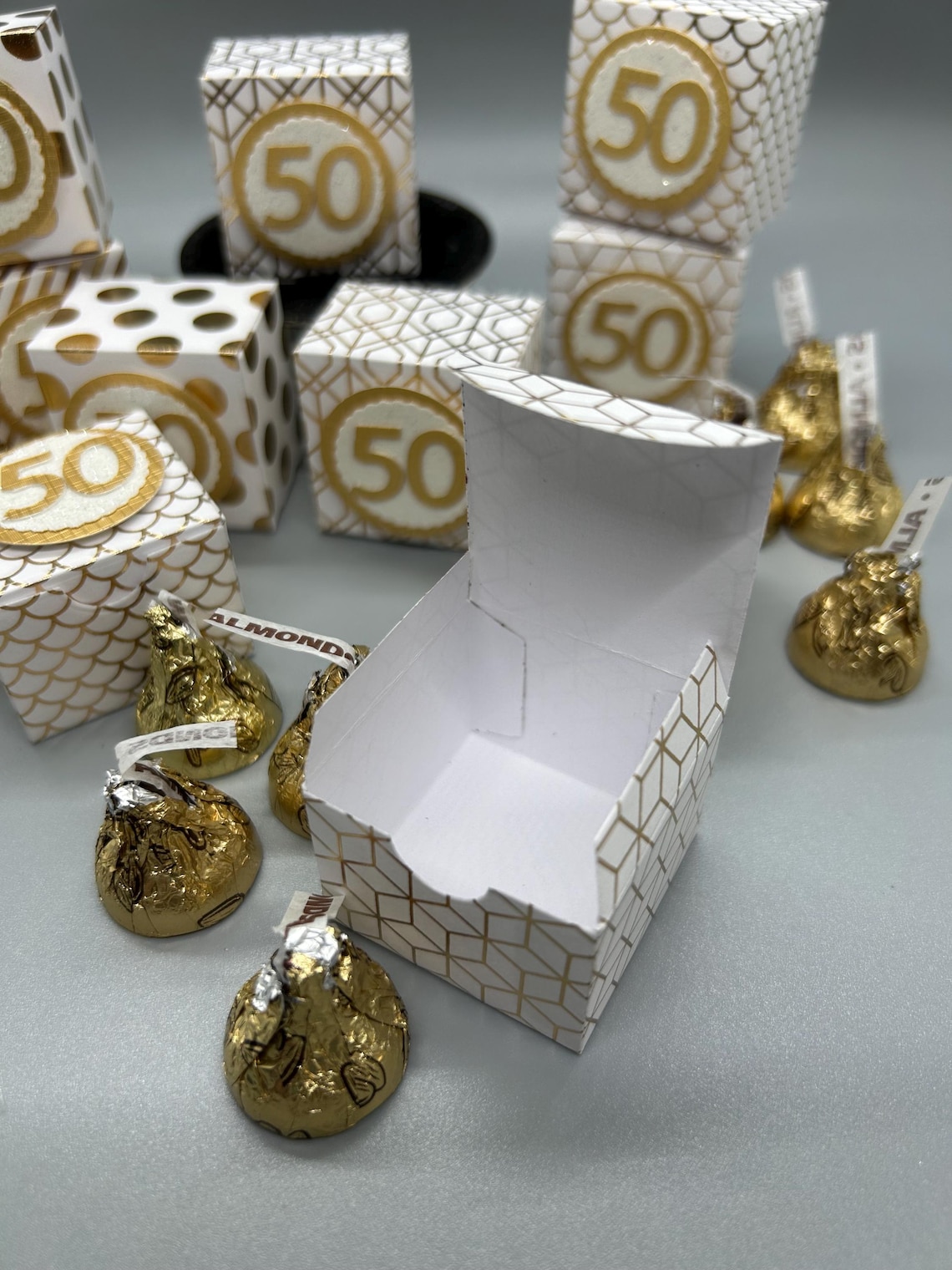 50th Anniversary Mini Favor Boxes: Gold Celebration, Set of 10 - Etsy