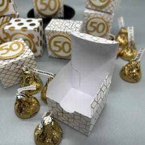 50th Anniversary Mini Favor Boxes: Gold Celebration, Set of 10 - Etsy