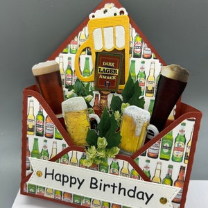 Birthday Card Beer Themed Birthday Popup Card - Etsy