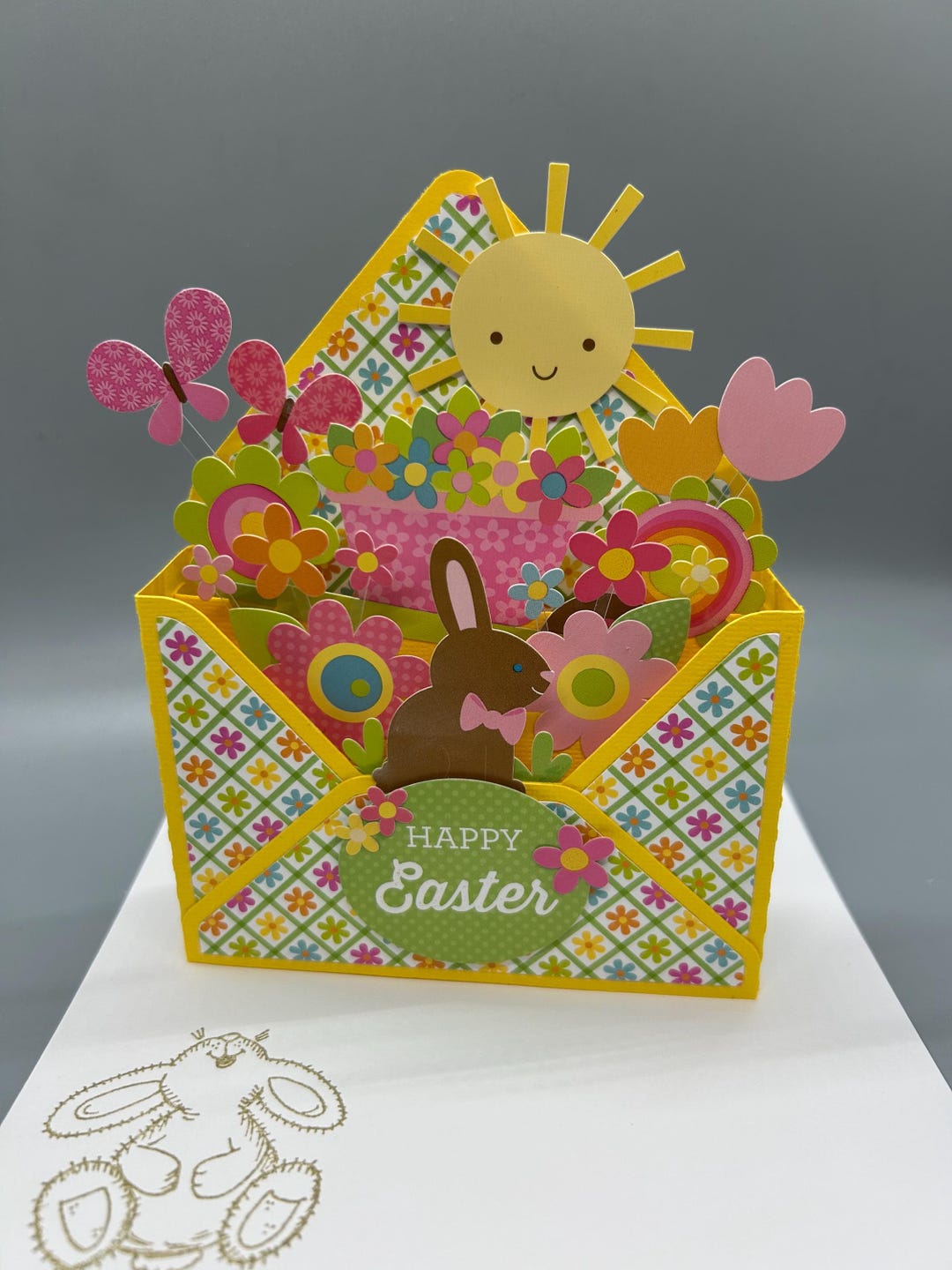 Easter Card, Easter Bunny Popup Card - Etsy