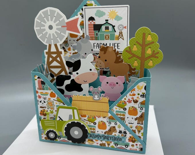 Birthday Card, Farm Life Birthday Popup Card - Etsy