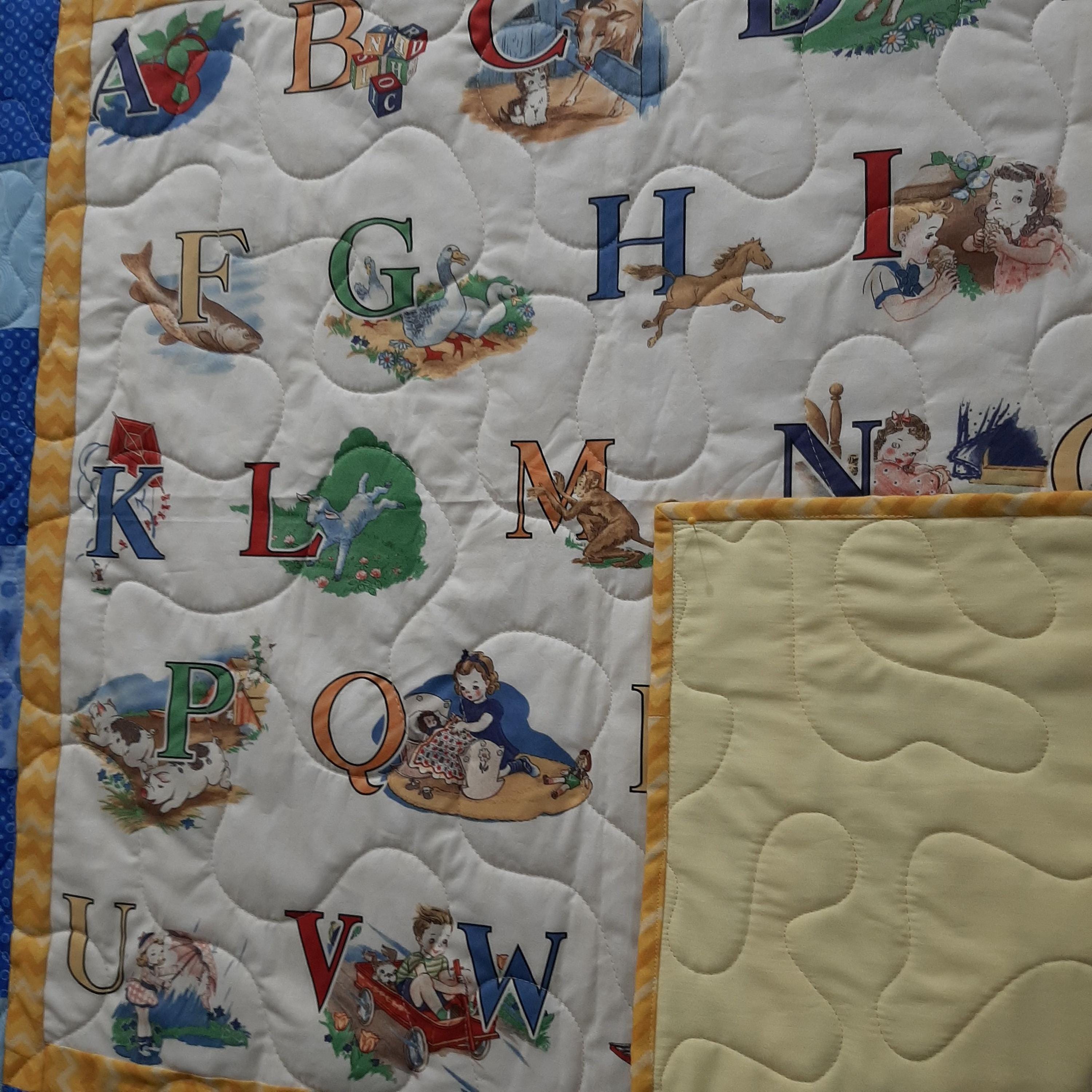 Alphabet Baby Quilt: Cotton ABC Design, 36x38 Inches - Etsy