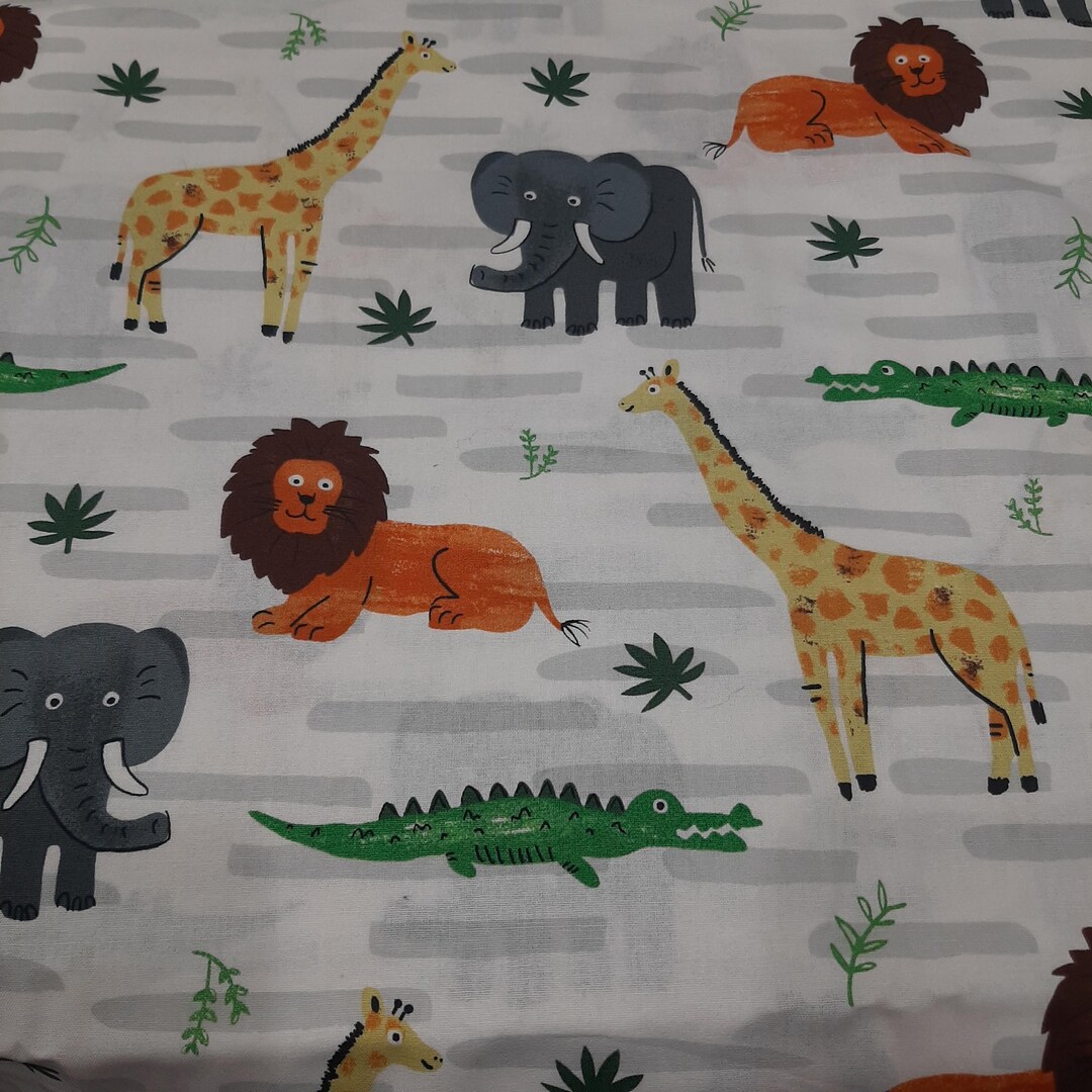 Zoo Fabric Made by David Textiles Inc, Cotton, Sold by the Yard. Rare ...