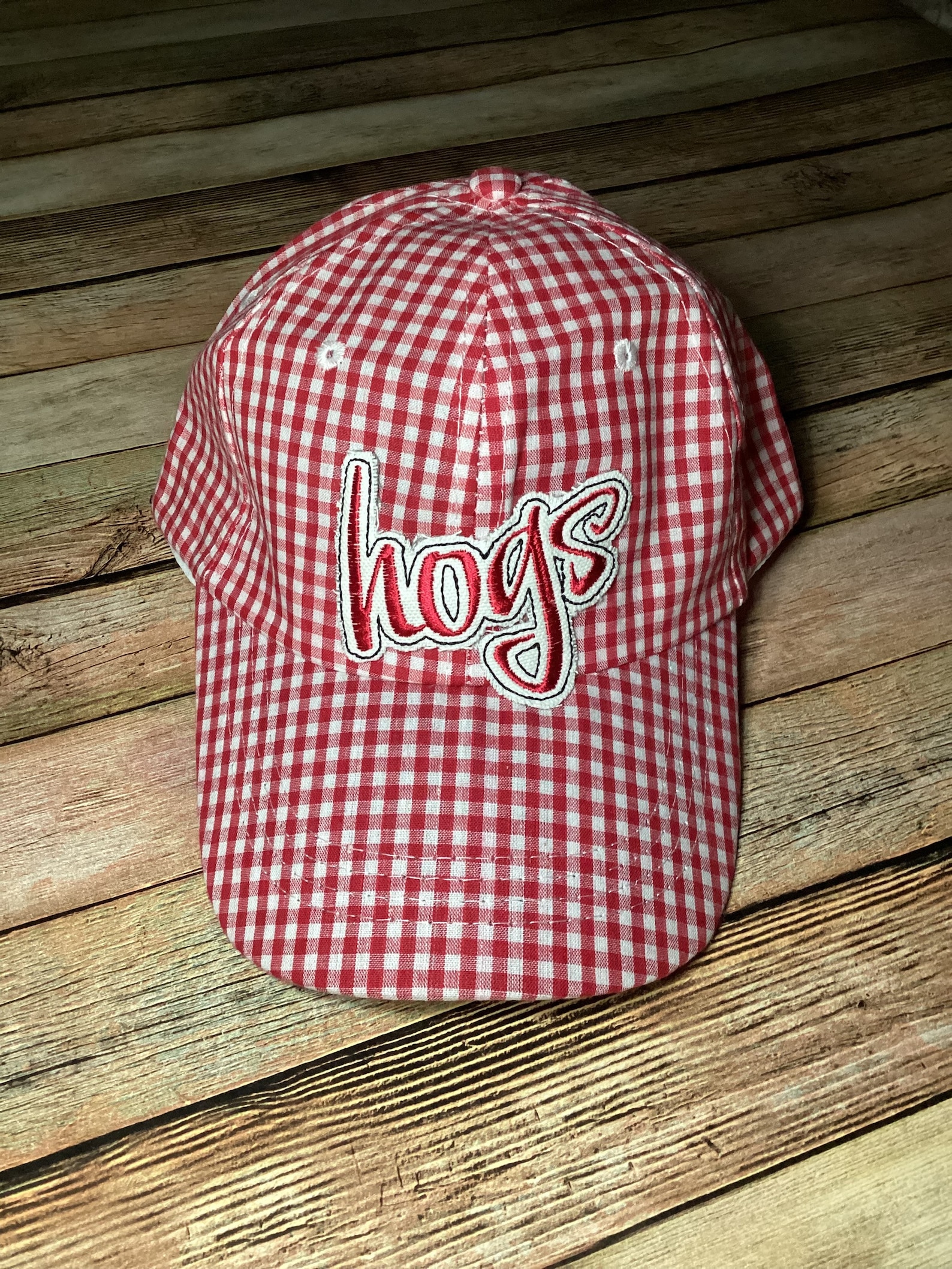 Red Gingham Hogs Hat - Etsy