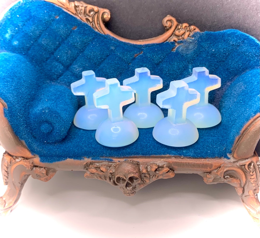 Mini OPALITE Crystal Cross Tiny Tombstone Religious Icon Gravestone ...