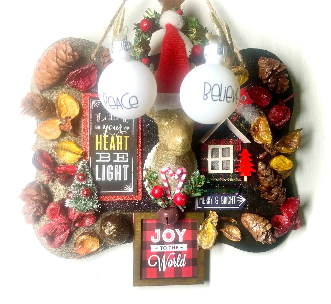 REINDEER Head Mount Original Art Holiday Hanging Decor Eclectic ...