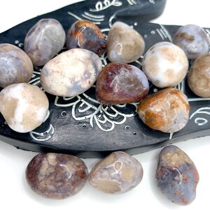 Rare BLUE FLOWER AGATE Tumbled Stone // Cherry Blossom Agate ...