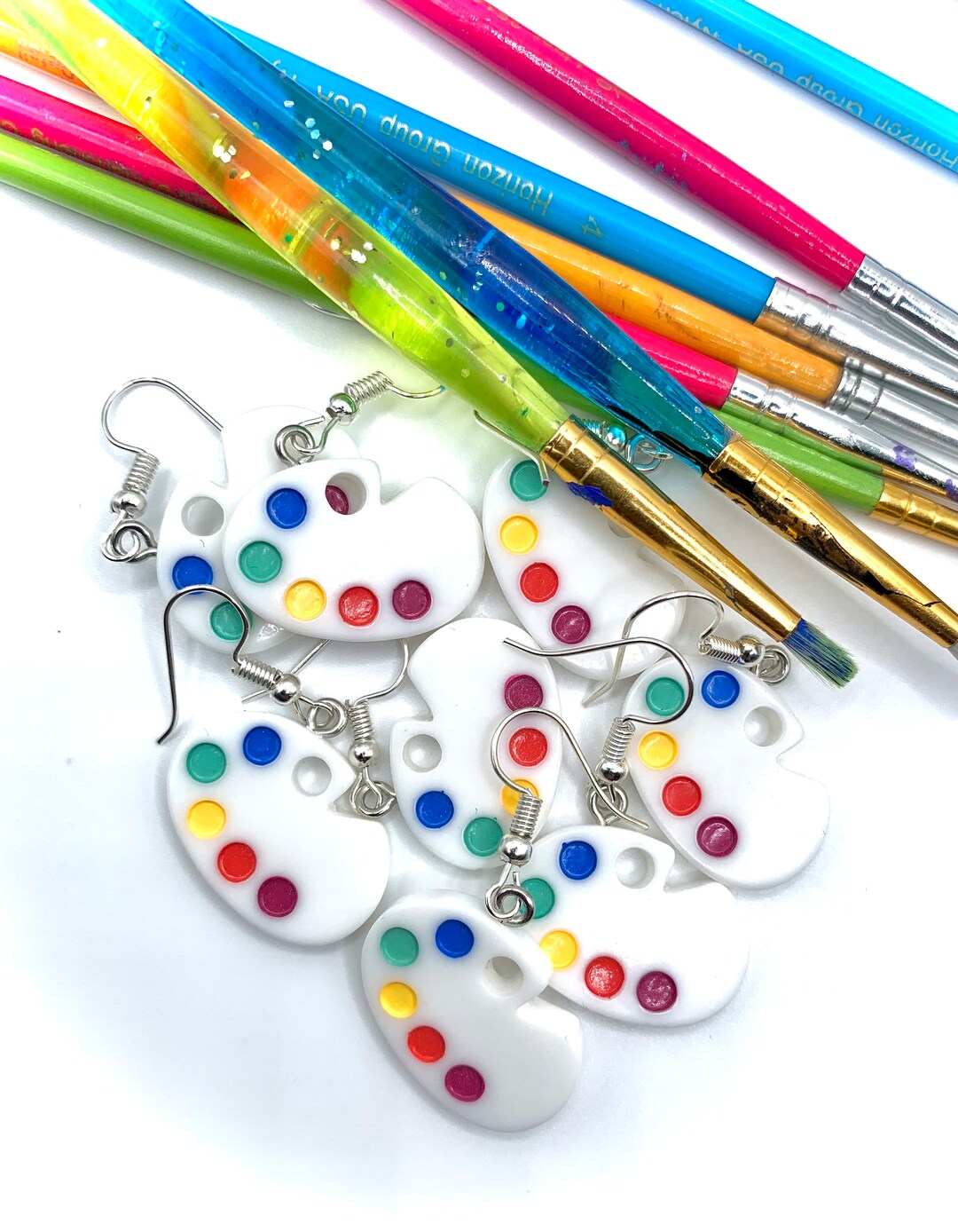 LIL ARTISTE Mini Paint Palette Dangle Earrings, Artist Jewelry, Quirky ...