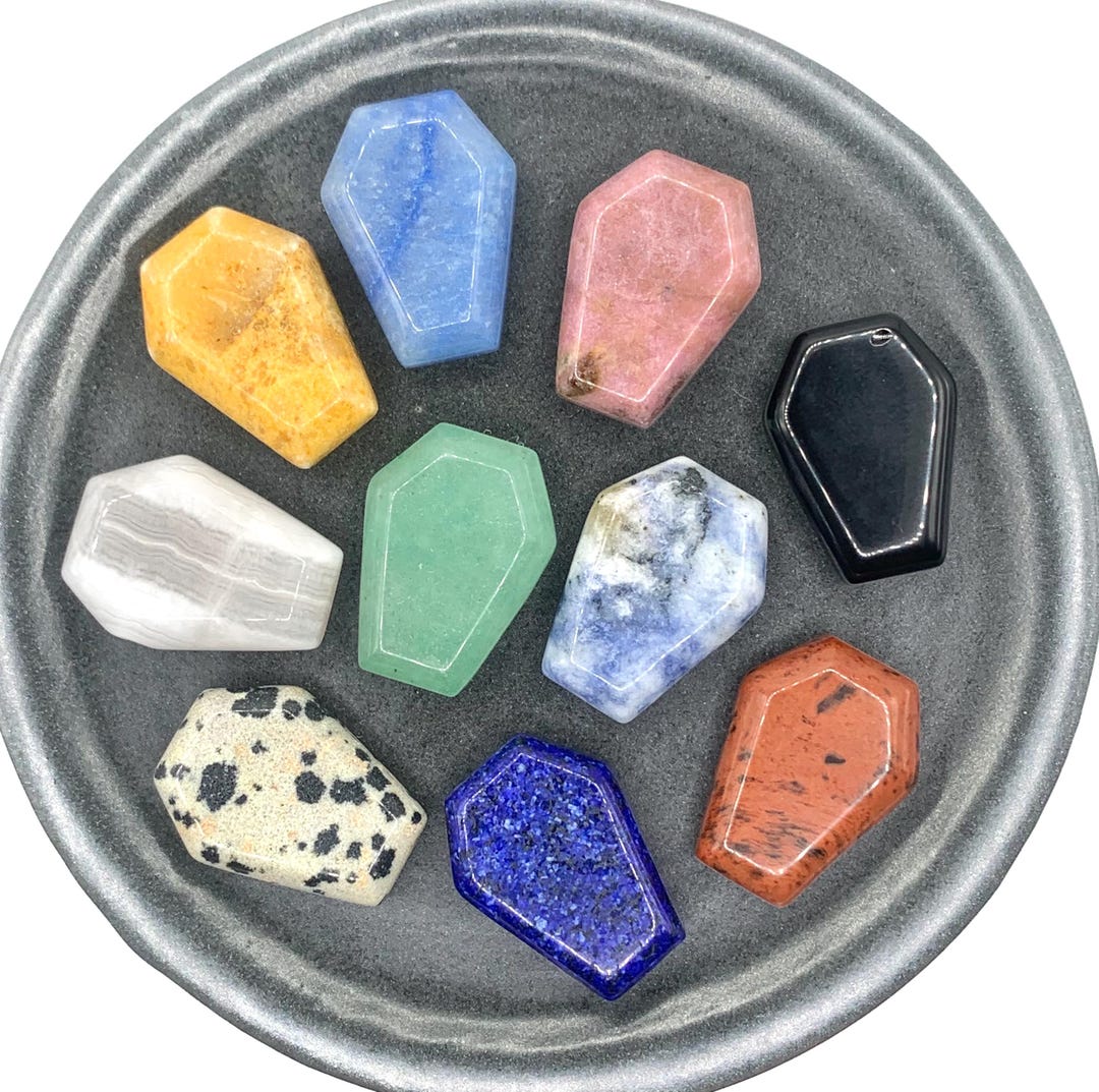 Mini Mystery Coffin Crystal // Carved Stone Coffin // Coffin Shaped ...