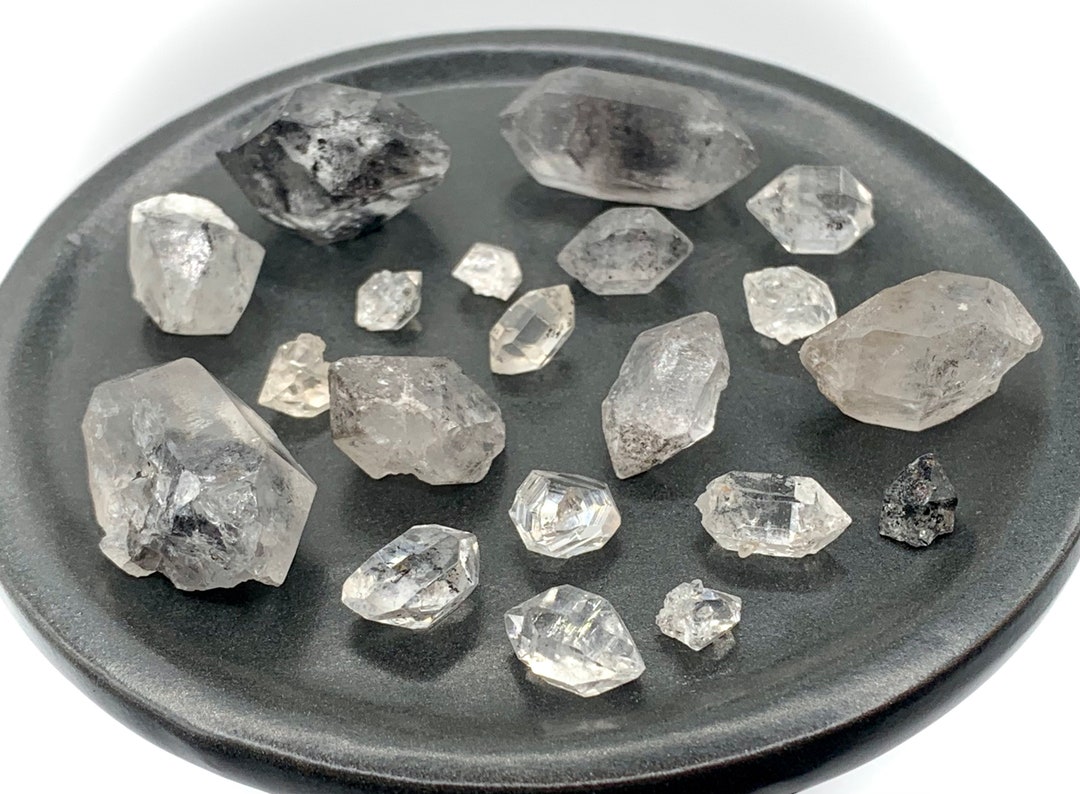 Rare HERKIMER DIAMOND With ANTHRAXOLITE Inclusions, Rough Black ...