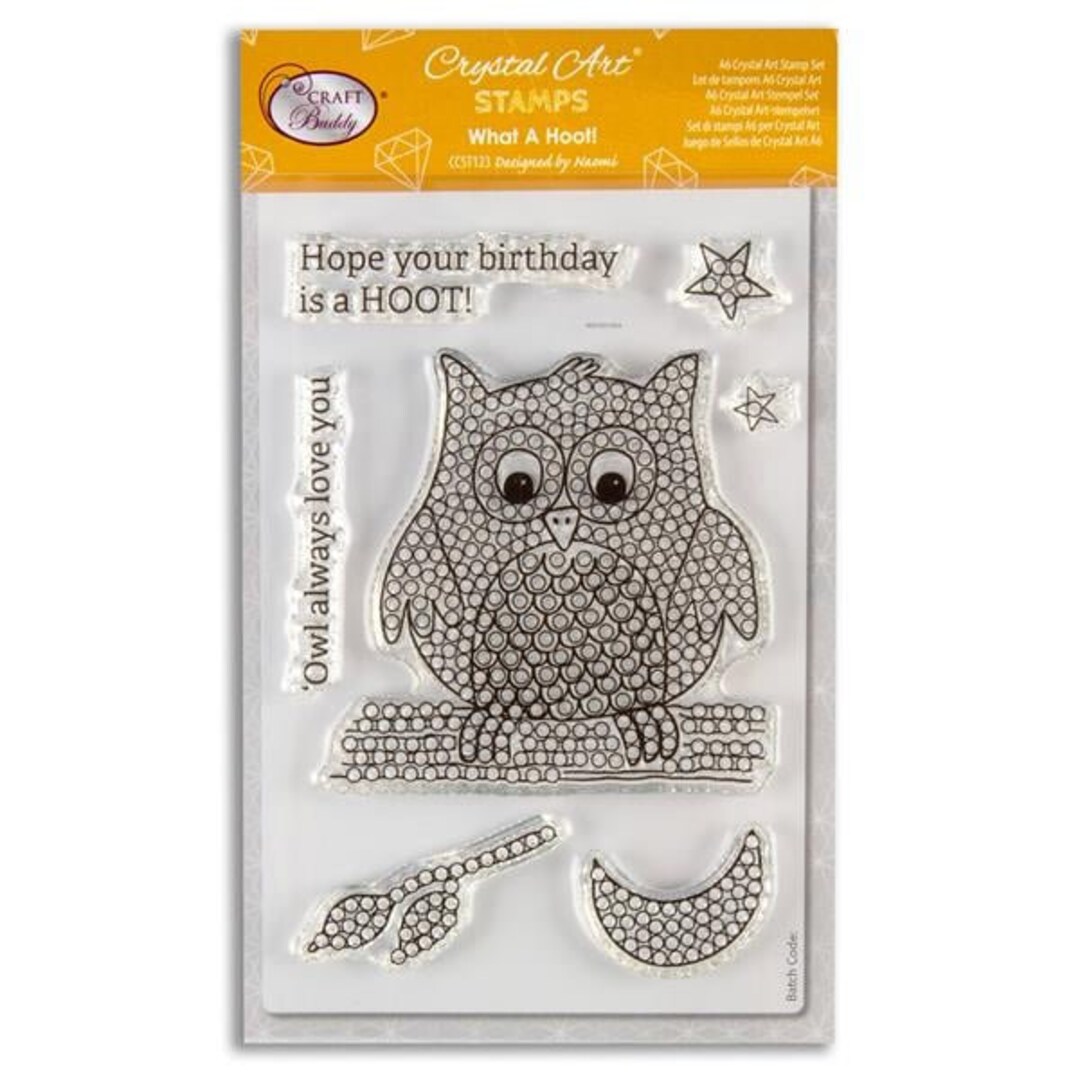 Craft Buddyus Ccst123:craft Buddy Crystal Art WHAT A HOOT A6 Stamp Set ...