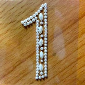 Craftbuddyus 2pcs Number"1" Self Adhesive Pearl Numbers Diamante ...