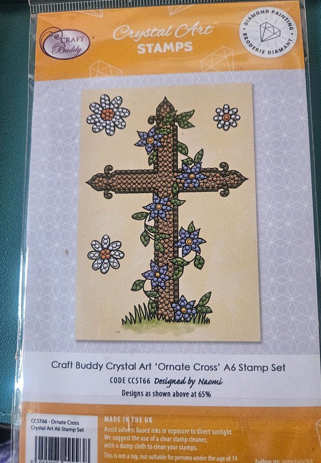 Craft Buddyus CCST66: Craft Buddy Crystal Art ORNATE CROSS A6 Stamp Set ...