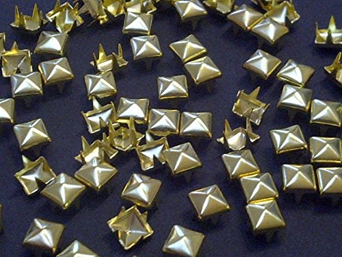 Craftbuddyus 100pcs 12mm Gold Square Pyramid Craft Studs, Fashion ...