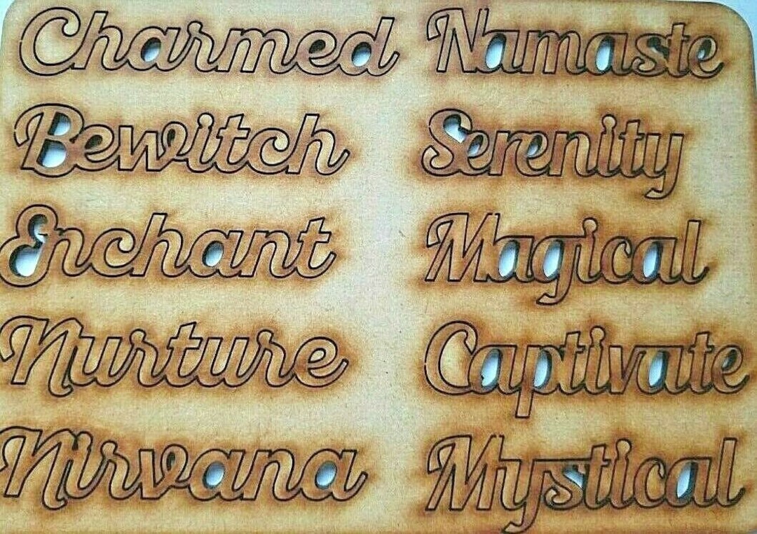 Craftbuddyus Charmed and Mystical Set of 10 MDF Words, Wood Craft, DIY ...