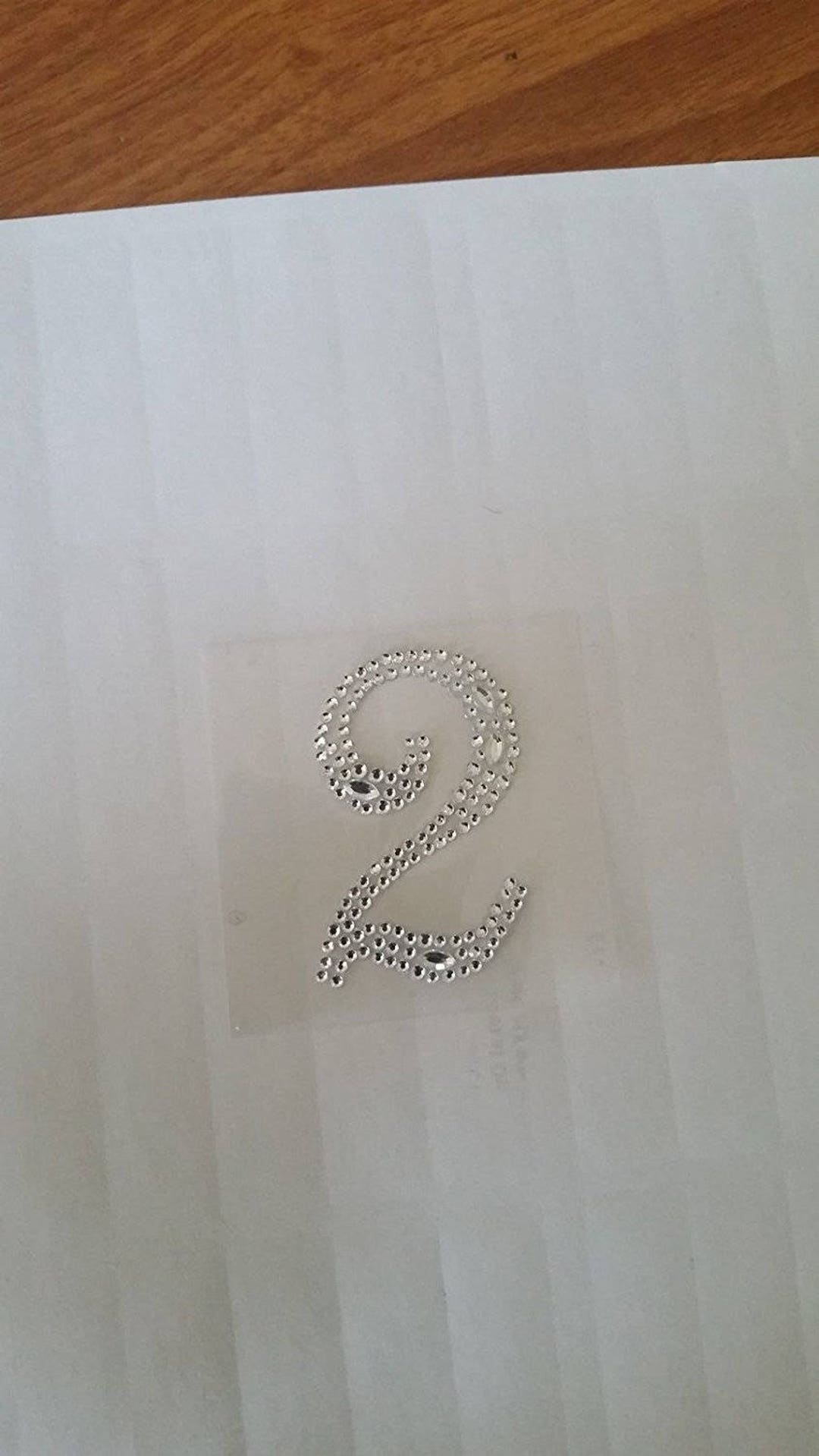 Craftbuddyus 2pcs Number "2" Self Adhesive Stick on Clear Rhinestone ...